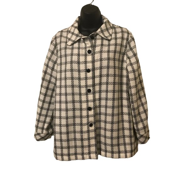 Allison Daley | Jackets & Coats | Allison Daley Black White Plaid ...